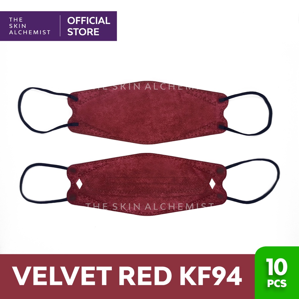 10 PCS Korean KF94 Maroon VELVET RED Disposable Fish type Face Mask ...