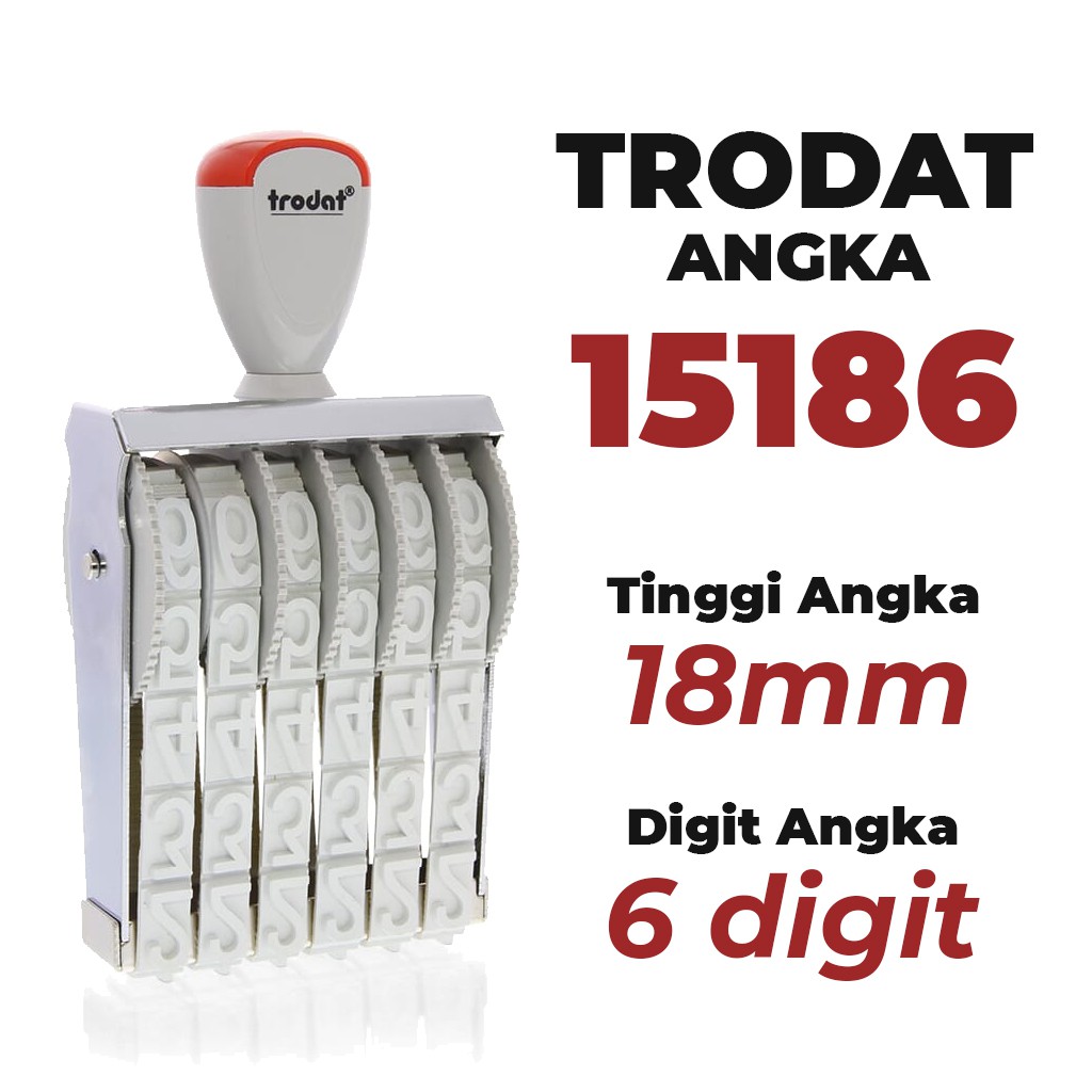 Trodat Number Stamp 15186 - 6 Digits 18 mm | Shopee Philippines