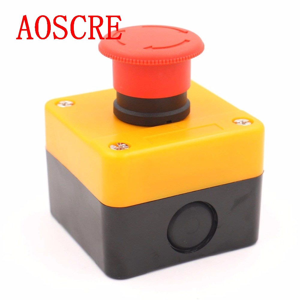 Red Sign Emergency Stop Push Button Weatherproof Pushbutton Switch 660V ...