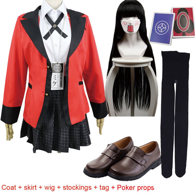 Kakegurui Jabami Yumeko Cosplay Costume for Girls Yomoduki Runa Coat ...