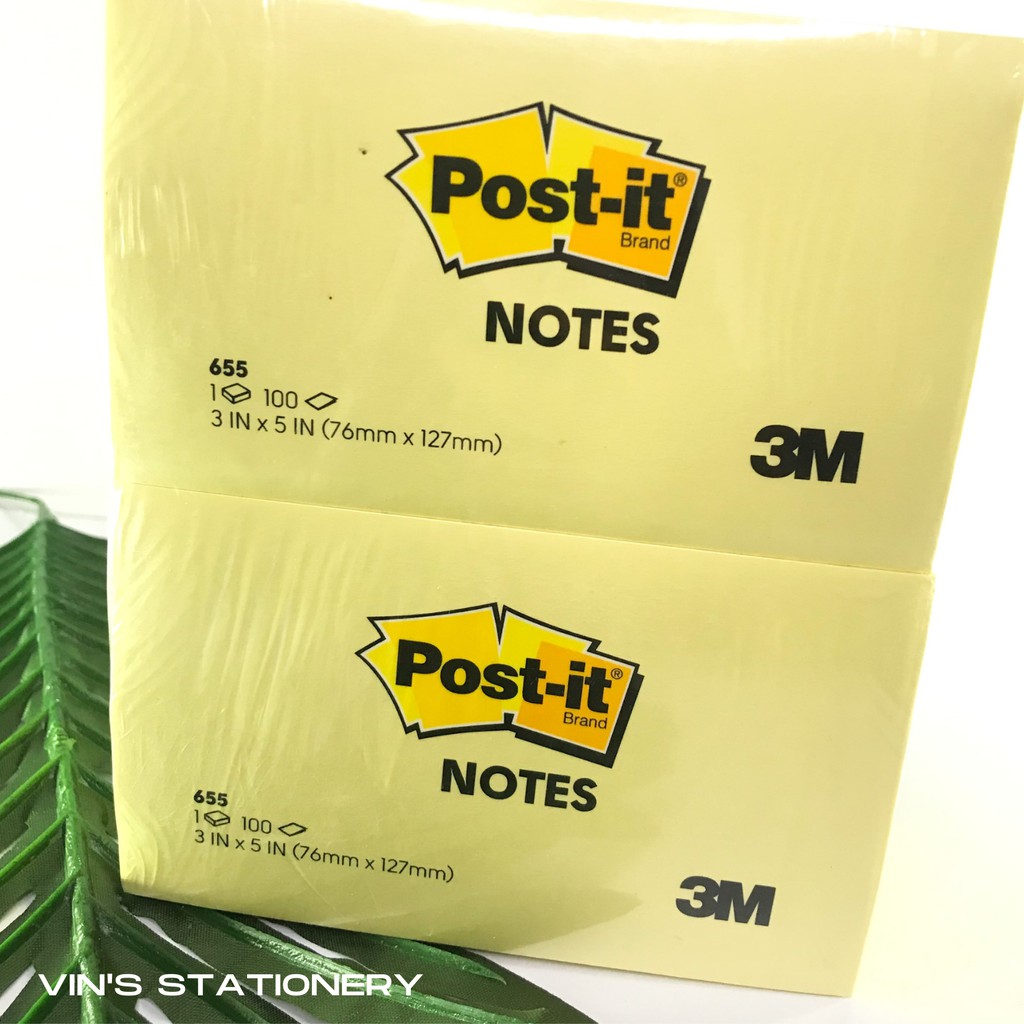 Original STICKY NOTE/POST IT 3M 655 Yellow Color PER PACK | Shopee ...