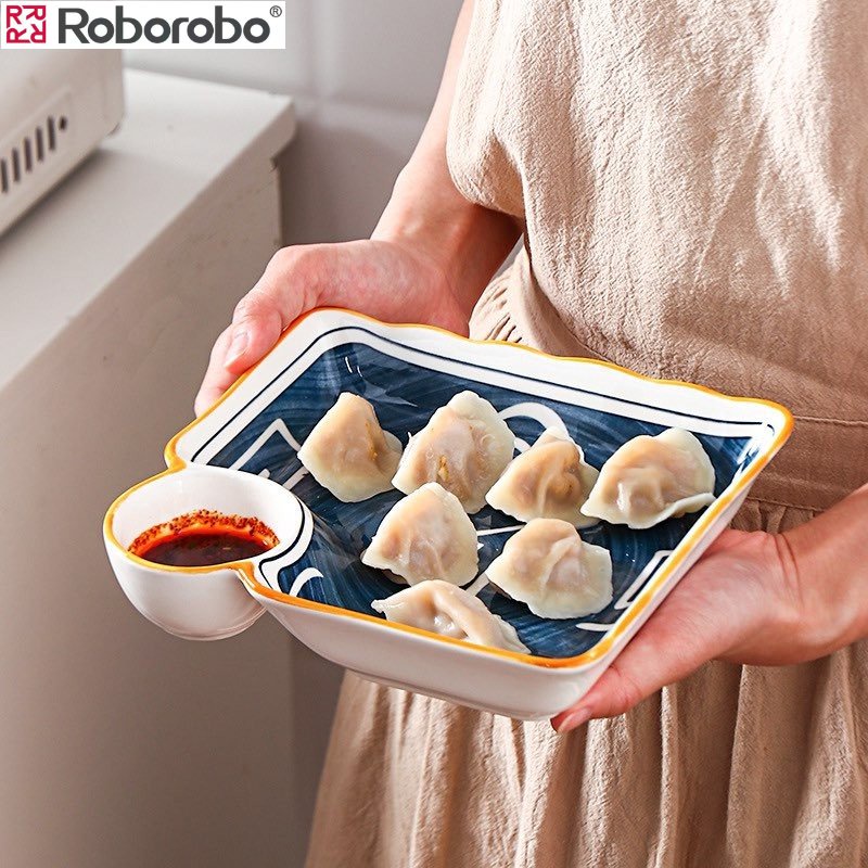 Roborobo Ceramic Square Serving Tray Shape Japanese Sushi Plate 7.5inch ...