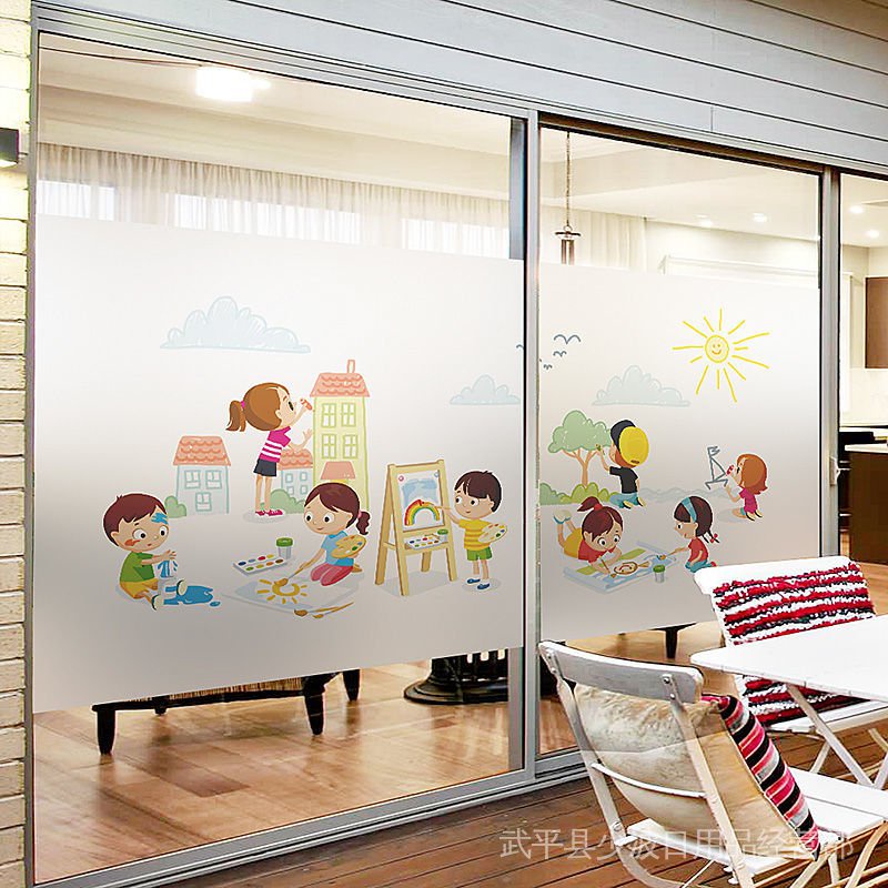 Painting Art Training Class Glass Sticker Electrostatic Frosted Film ...