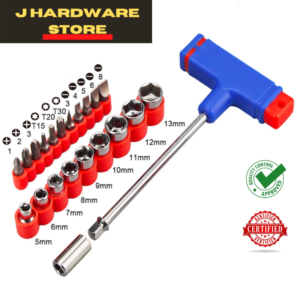 Japan 21pcs T-box wrench Screwdriver and Socket bits Set Hex Wrench T ...