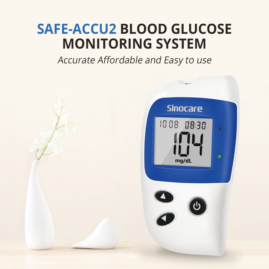Sinocare Safe-Accu2 Blood Glucose Monitor Set Blood Glucose Meter ...
