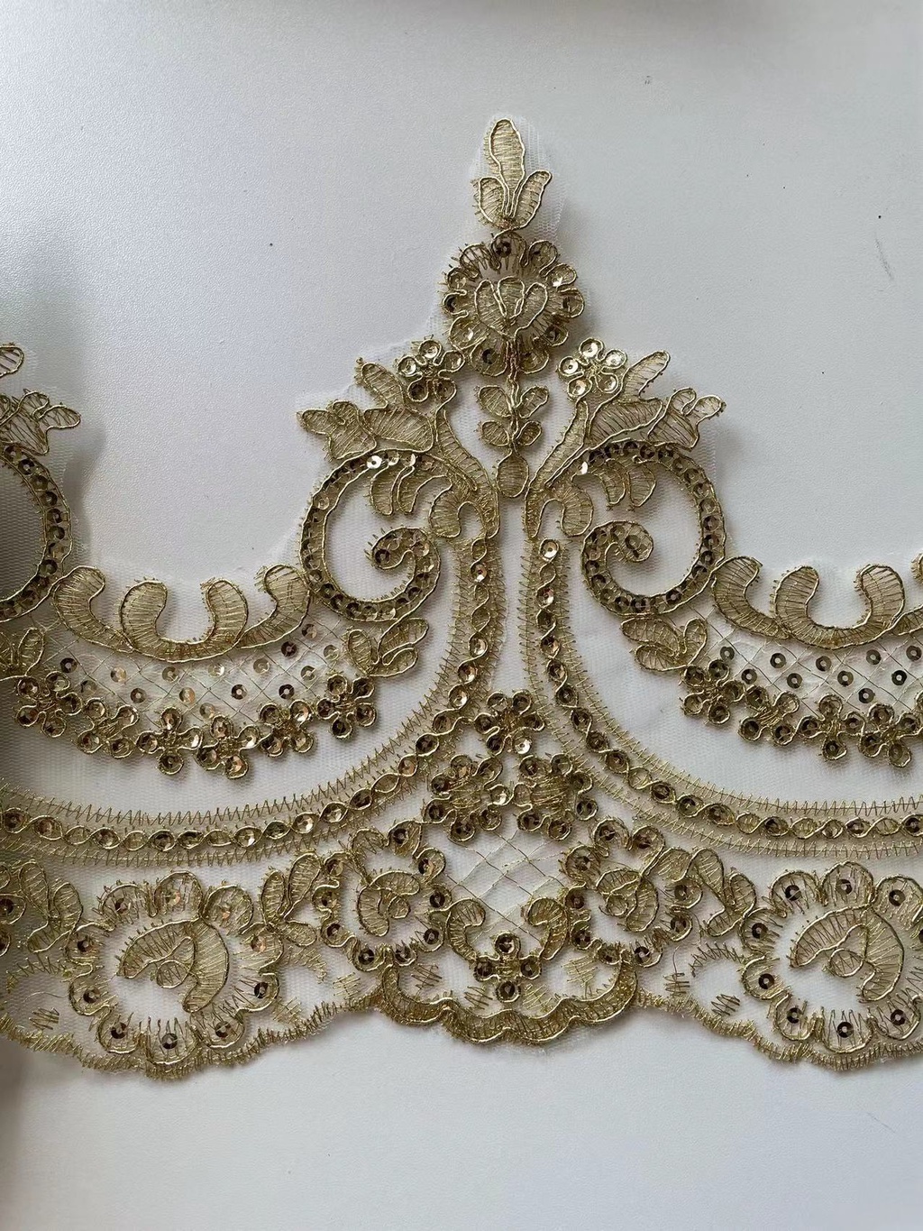 1 Meter Gold Color Border Lace Premium Designer Border Lace for Wedding ...