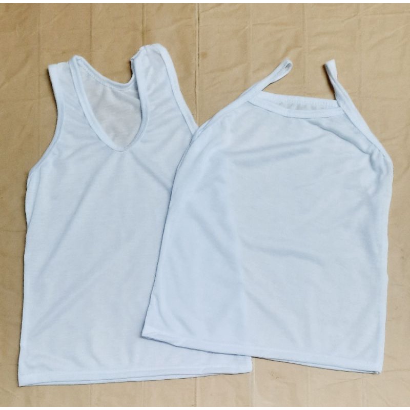 KIDS WHITE SANDO / SPAG COTTON FOR BOY OR GIRL 6mo-7y | Shopee Philippines