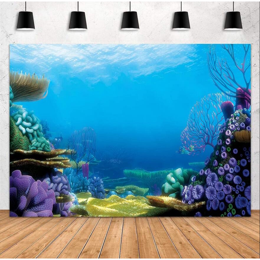5x3ft Seabed Backdrop Underwater Coral Blue Sea Background for ...