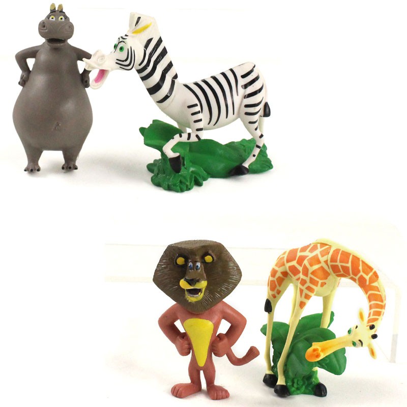 4Pcs/Lot Movies & TV Madagascar Alex Gloria Marty Melman PVC Action ...