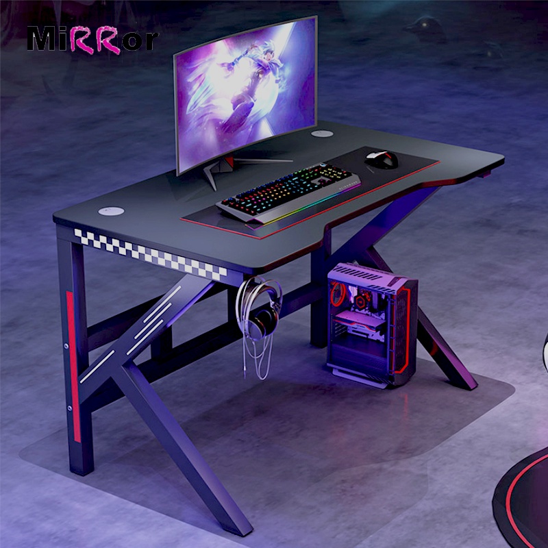 Black Gaming Table Home Computer Desk Modern SimpleBedroom Desk Study ...