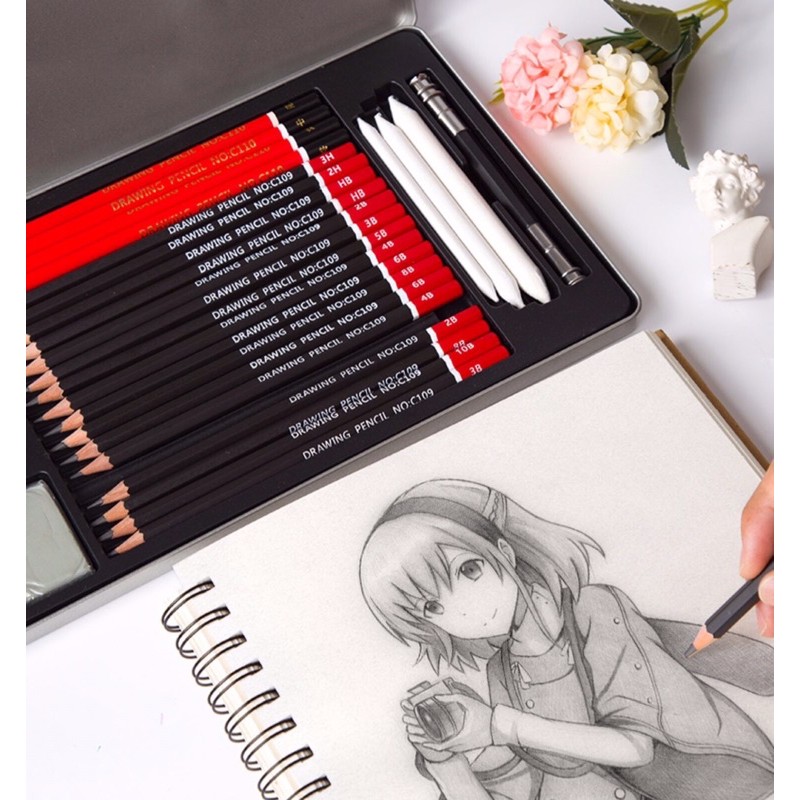 Qili Sketch Drawing Pencil Set | Shopee Philippines