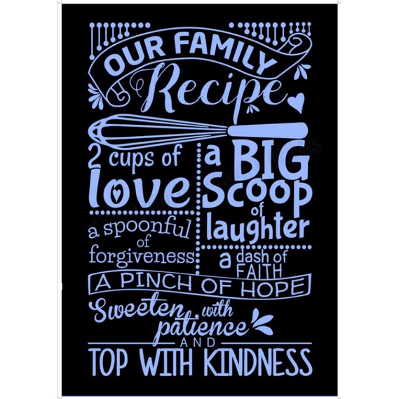 Family Recipe Laminated Wall Chart A4 | Shopee Philippines