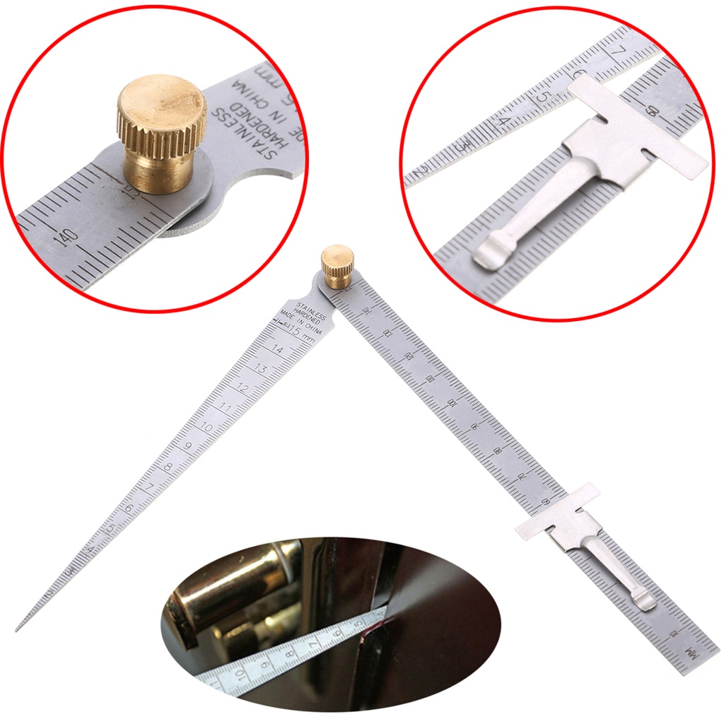 Stainless Steel Welding Taper Feeler Gauge Gage Depth Ruler Gap Hole ...