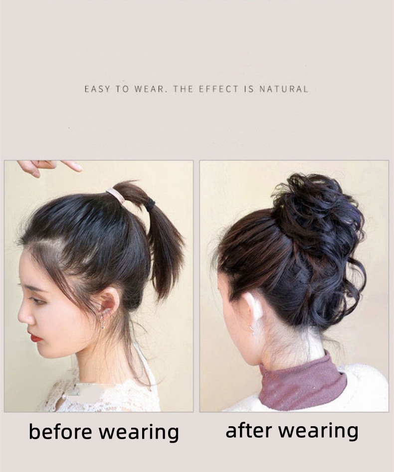 Wig Female Fluffy Natural Octopus Hair Bag Ball Headdress Bride Flower ...