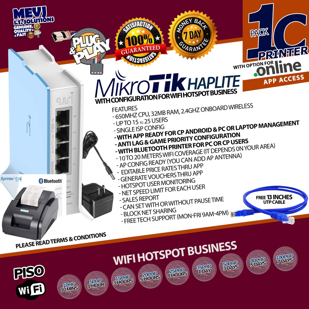 [Pack1Cprinter] Piso Wifi Hotspot(voucher type)Anti Lag & Game Priority ...