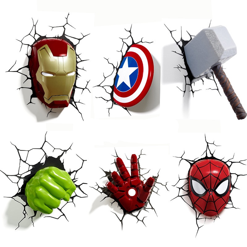 Car Sticker 3D Cartoon Marvel Avengers Superhero Car Sticker Cartoon ...