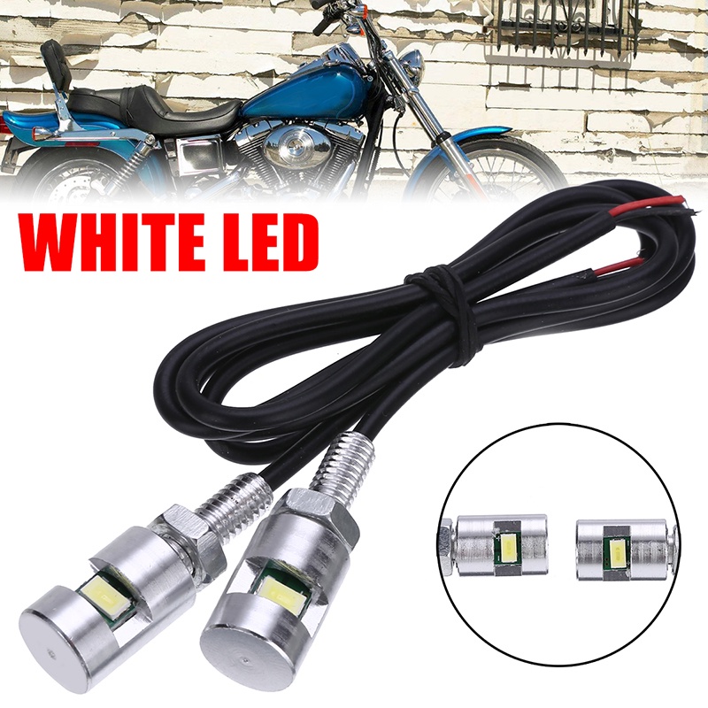 2x Chrome Car Motor 12V SMD LED License Plate Screw Bolt Light Bulb ...