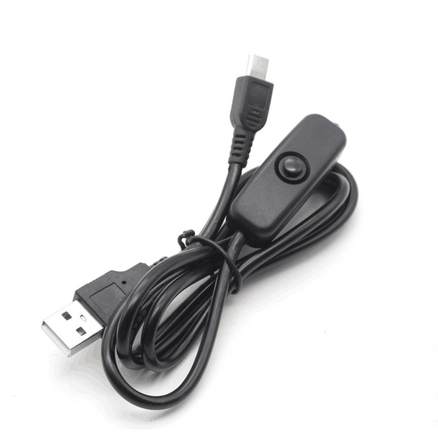 Raspberry Pi 3 Power Cable with switch ON/OFF button Micro USB charging ...