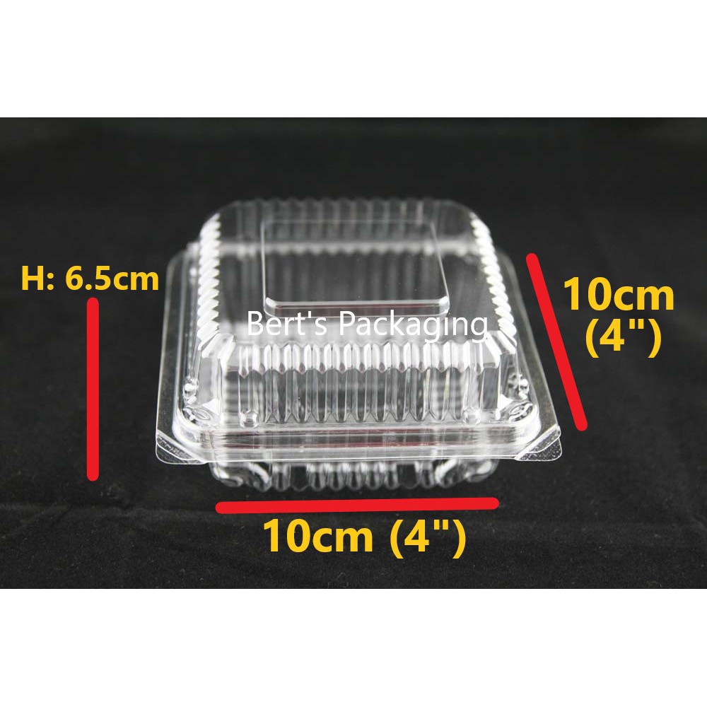 OPS-C43 Food Box with Lock 100pcs / Bekas Burger / Mini Cake Box ...