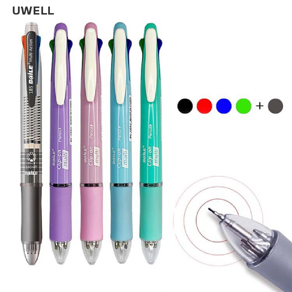 [UWELL] 5 In 1 Multicolor Ballpoint Pens Creative 4 Color Ball Pen ...