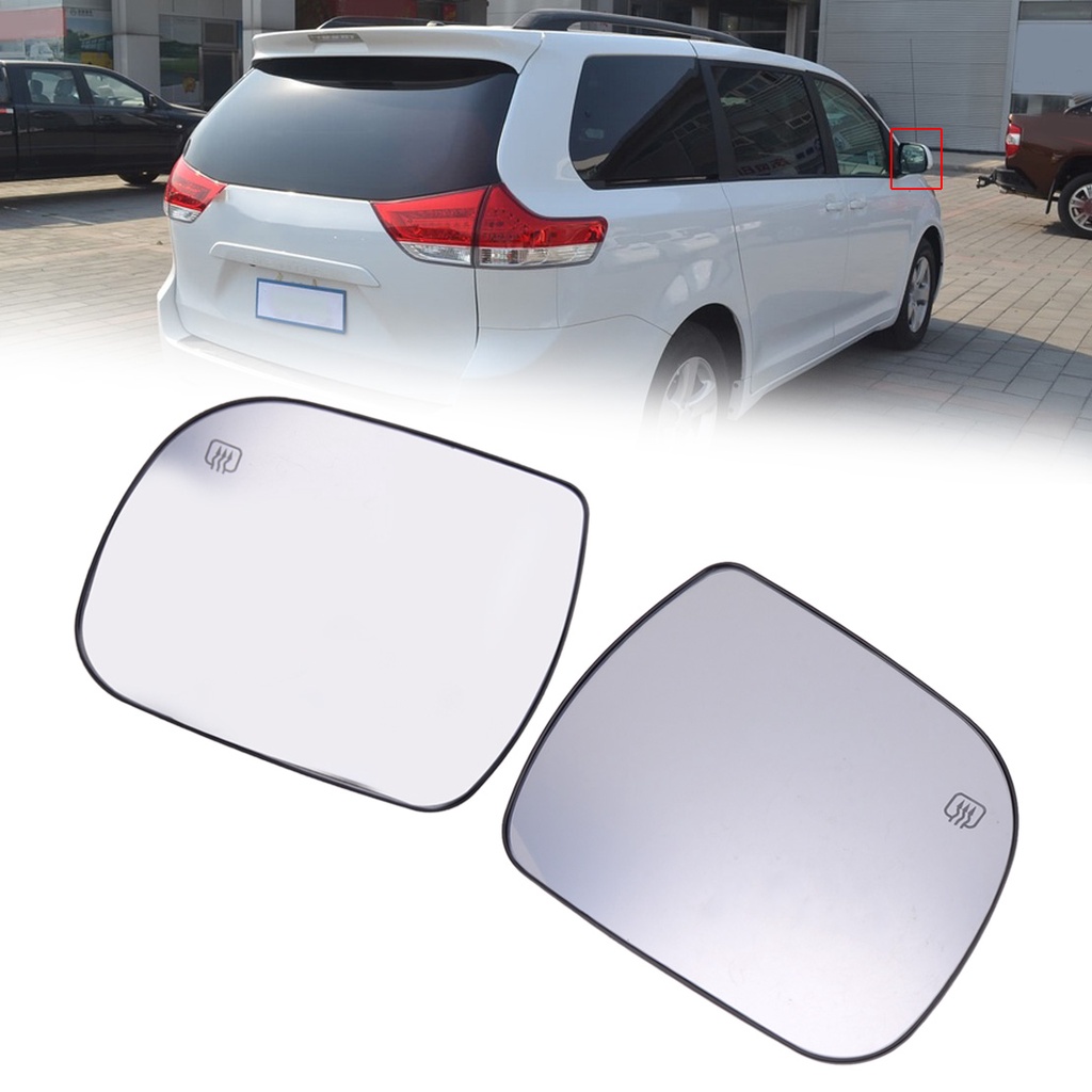 1Pair Heated Side Rear View Mirror Glass Lens Fit For Toyota Sienna ...
