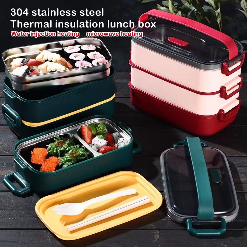 304 Stainless Steel Lunch Box With Soup Bowl Leak-Proof Bento Box ...