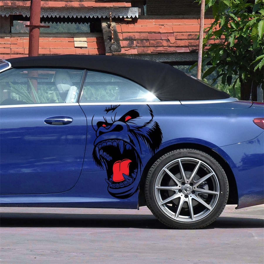 Horror Ape Totem Car Sticker Pickup Truck Window Hood Animal Decoration ...