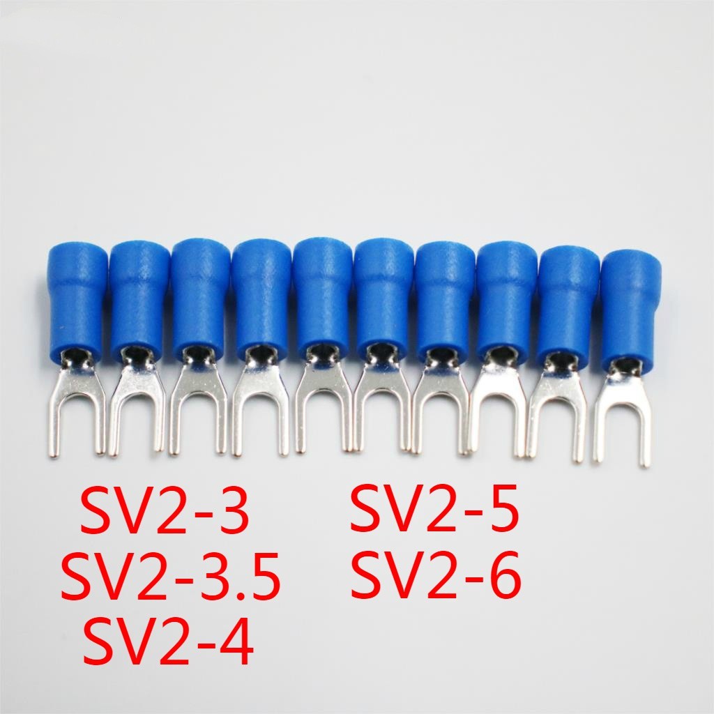 50PCS/Pack SV2-3/SV2-3.5/SV2-4 Blue Cable Wire Connector Furcate Pre ...