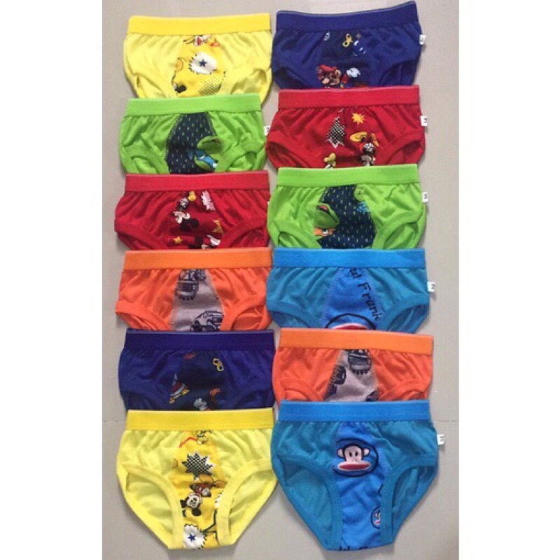 6pieces kids brief for boys(7-9years old) cotton good quality ssorted ...