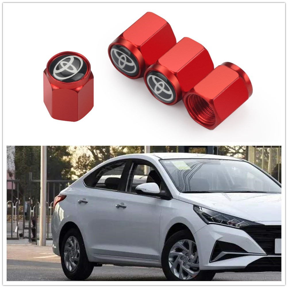 4pcs Toyota Tire Valve Stem Caps Car Aluminum Valve Caps Car Wheel ...