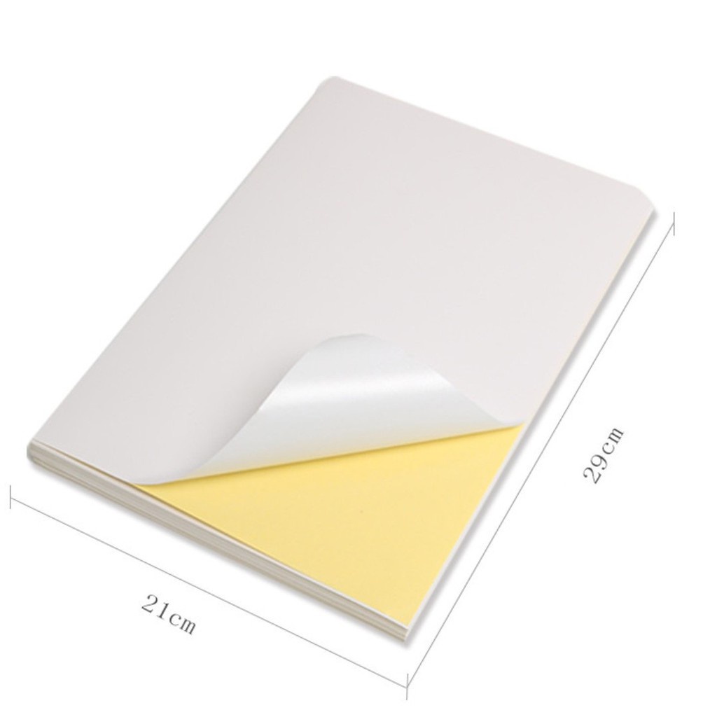 A4 210*297cm Matte Sticker Paper Glossy Sticker for Printing 100 Sheets ...