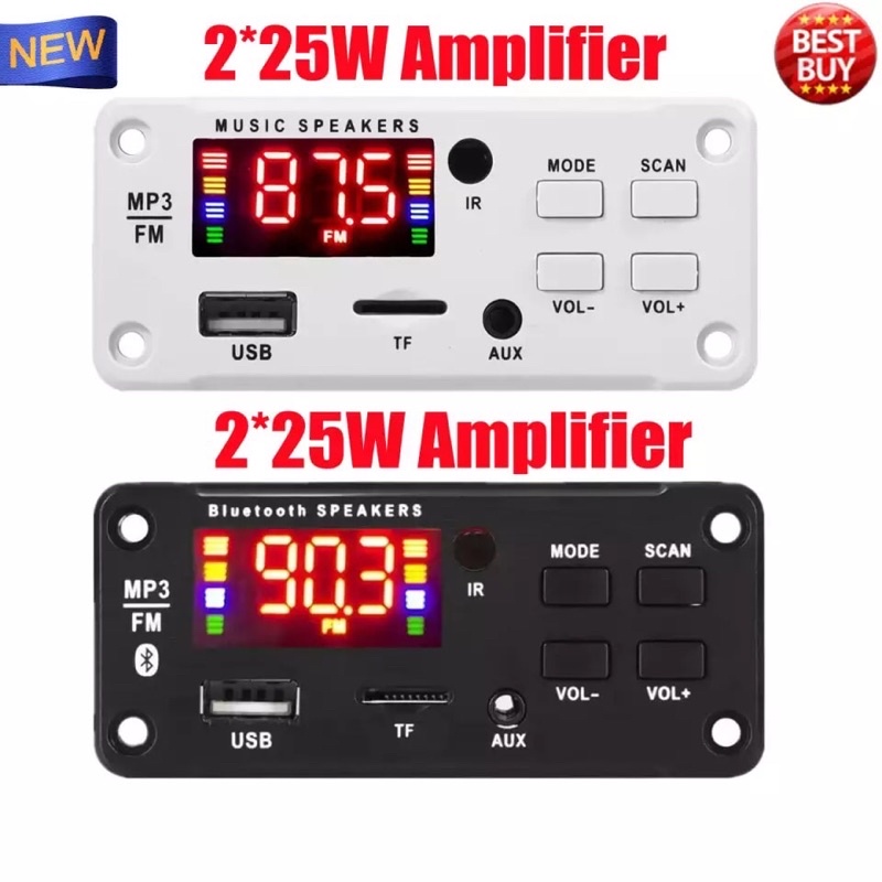 2x25w Stereo MP3 USB FM Bluetooth Amplifier 12V | Shopee Philippines