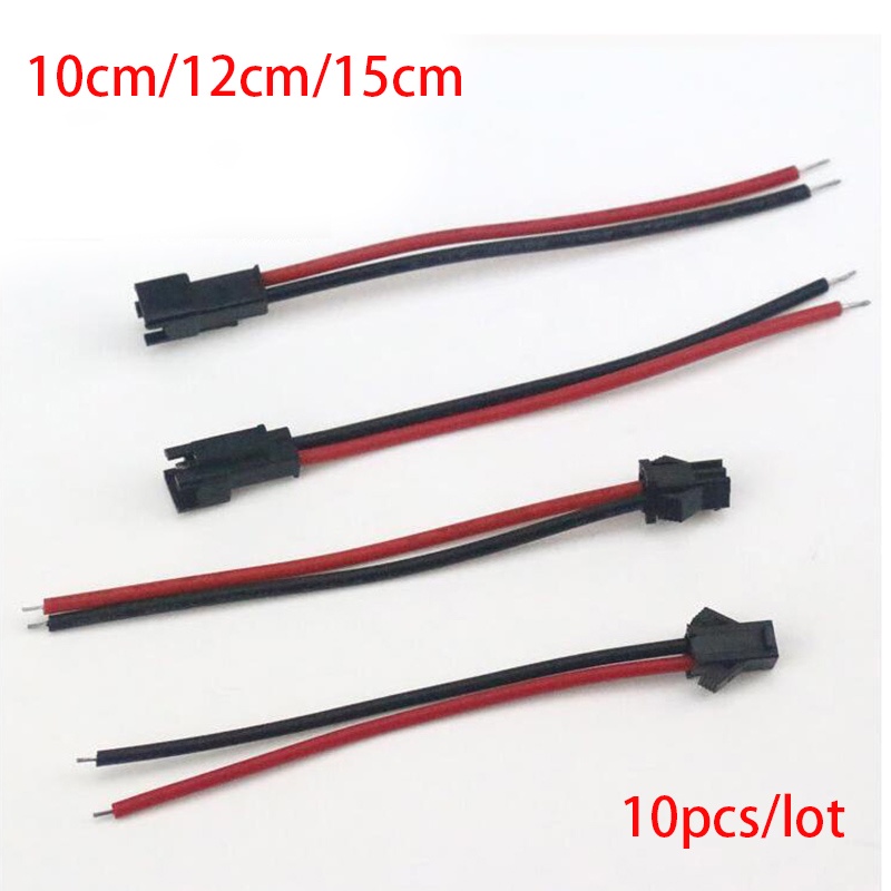 10pcs/5Pairs 10cm 15cm JST SM 2Pins Plug Male to Female Male Wire Connector Cable Pigtail for ...