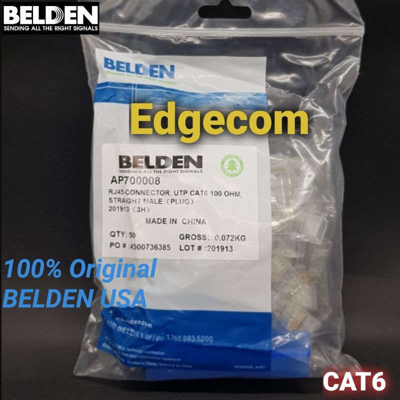 Belden AP ORIGINAL RJ45 CAT6 Connector700008 (Fill 50pcs) | Shopee ...