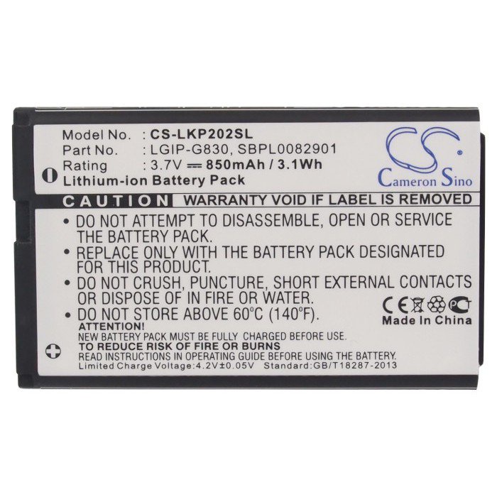 Cameron Sino 850mAh Battery LGIP-G830 for LG KG120, KG202, KG290, KP202 ...