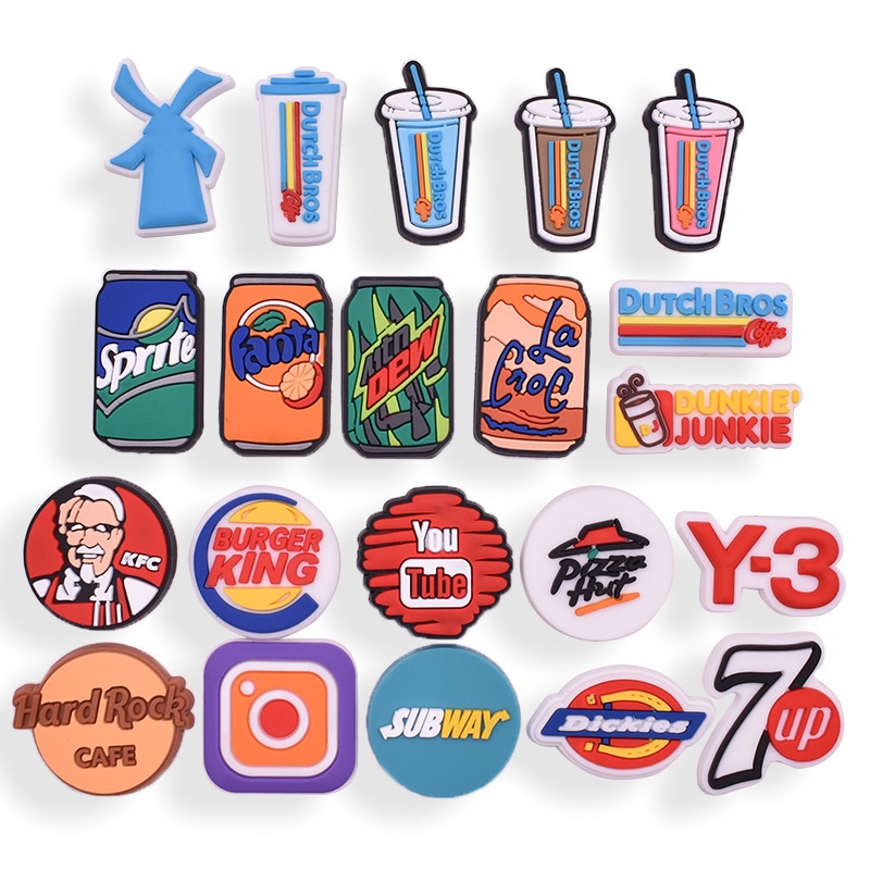Cute Cartoon KFC McDonald's Sprite Jibitz for Croc Accessorie Fits ...