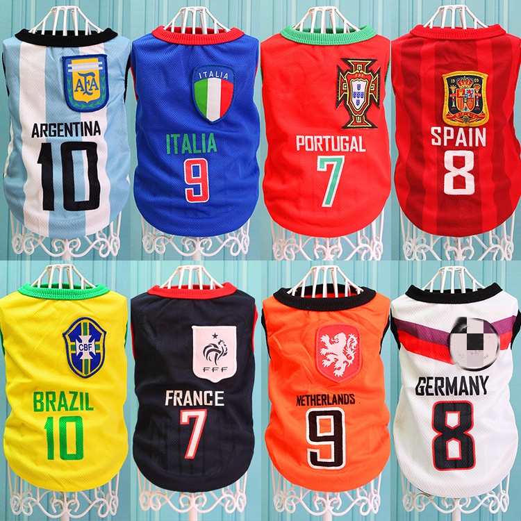 Dog World Cup Football Spring Summer Vest Teddy Golden Retriever ...
