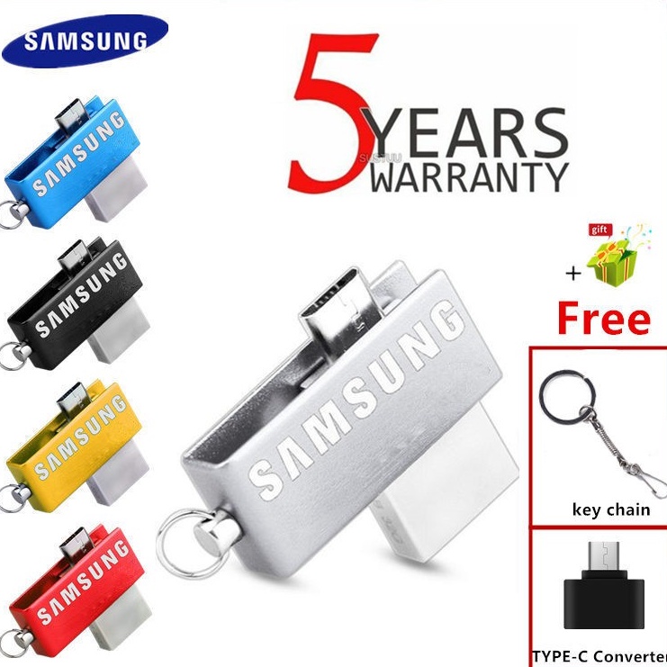 SAMSUNG 2 In 1 OTG Metal 32GB 64GB 128GB USB 2.0 Micro USB Dual USB ...