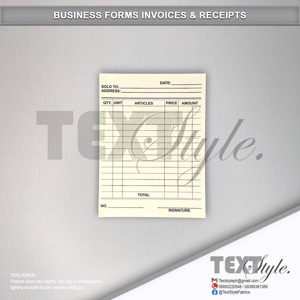 Textstyle Business Forms Receipt and Invoices Sales Order Delivery ...