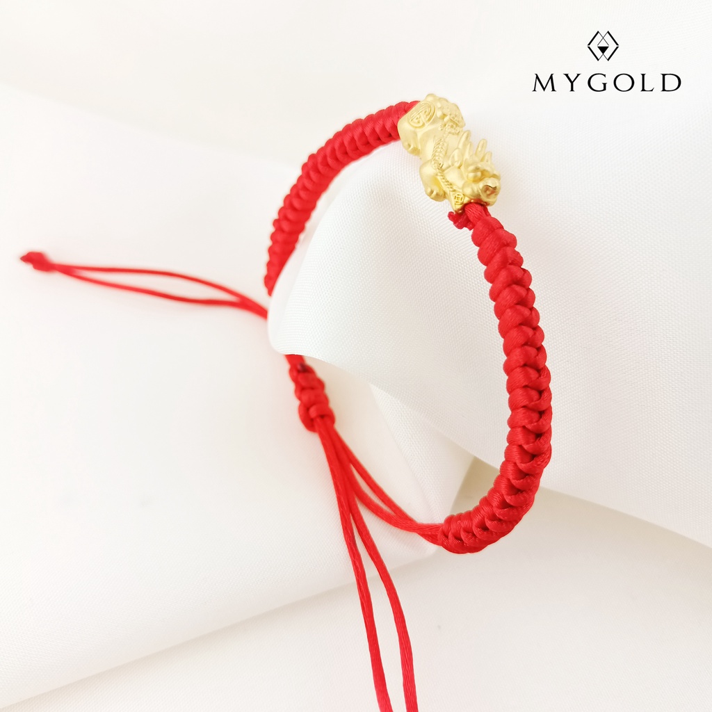 MyGold Pawnable & Authentic Red String Bracelet with 24K Chinese Dragon ...