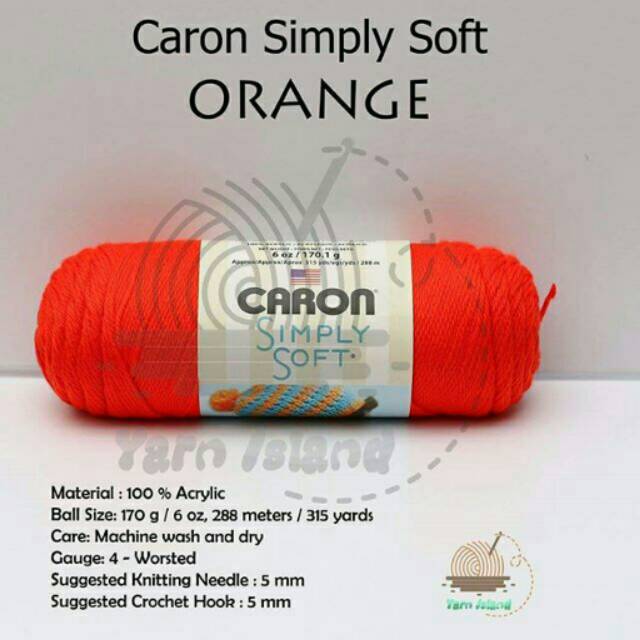 Caron Simply Soft Orange Knitting Yarn | Shopee Philippines