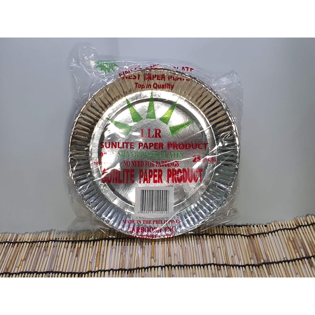 Paper plates Silver Laminated 9 Inches 25pcs | Shopee Philippines