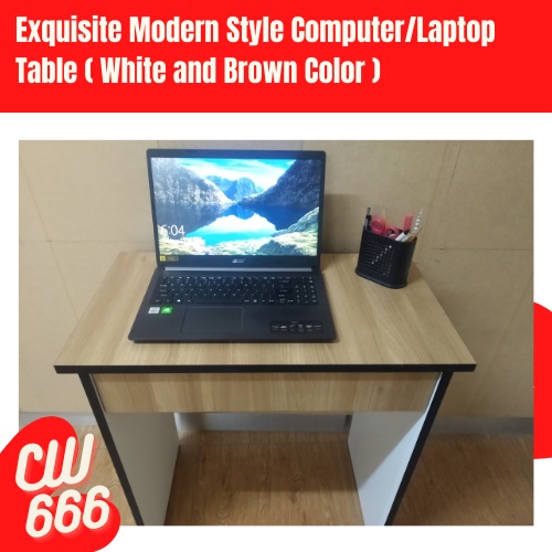 Exquisite Modern Style Computer/Laptop Table ( White and Brown Color ...