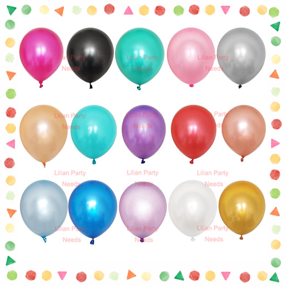 𝐋𝐢𝐥𝐢𝐚𝐧 𝐏𝐚𝐫𝐭𝐲 𝐍𝐞𝐞𝐝𝐬 10inch metallic balloons（10pcs /25pcs） | Shopee ...