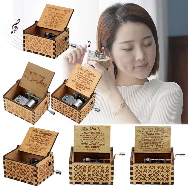 Unique Vintage Wooden Music Box For Kids Sweet You Are My Sunshine ...