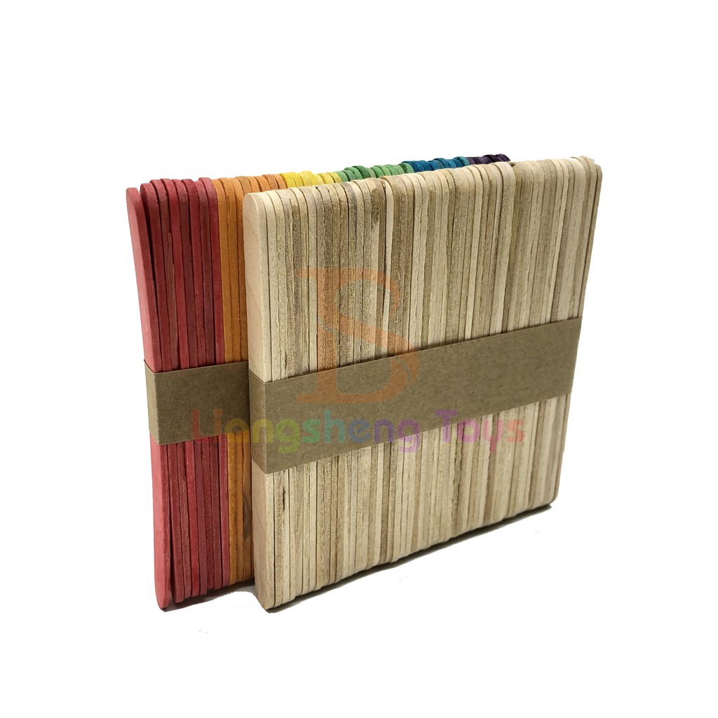 LS-50 Pcs Popsicle Stick Ice Pops Sticks Ice Cream Sticks Arts & Crafts ...