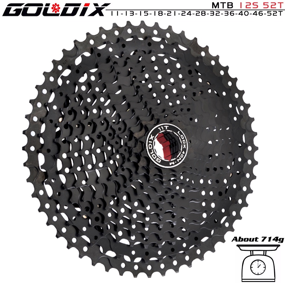GOLDIX Black Cogs MTB Cassette 8 9 10 11 12 Speed 11-40/42/46/50/50T ...