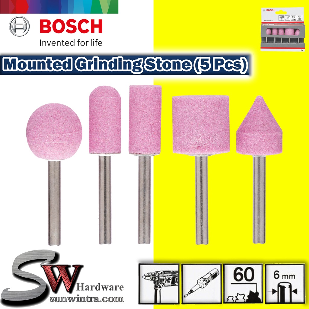 Bosch GRINDING MOUNTED STONE SET(G60)(5PCS) 1609200286 | Shopee Philippines