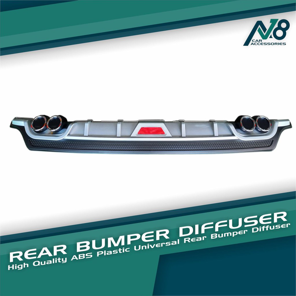 Universal Rear Diffuser Body Kit (Black & Silver) | Shopee Philippines