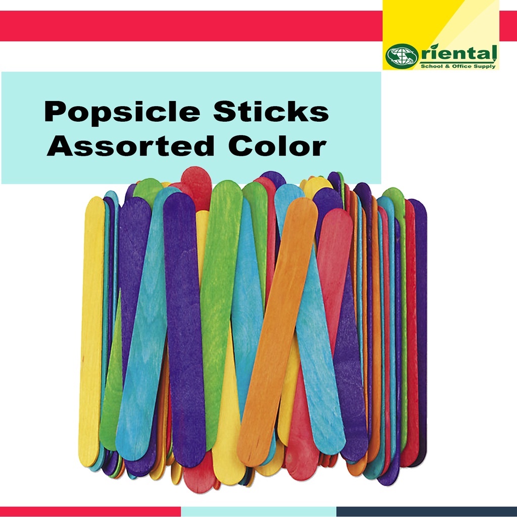 Jolly Popsicle Sticks 50 pcs per pack / Colored - Natural Color ...